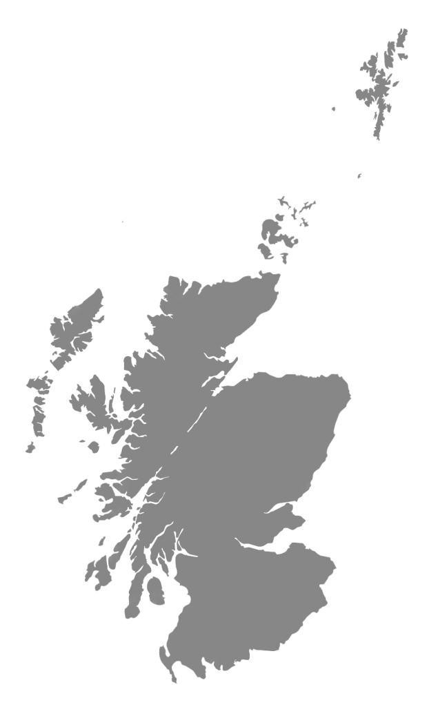 Scotland map outline - Fotoreisen in Schottland
